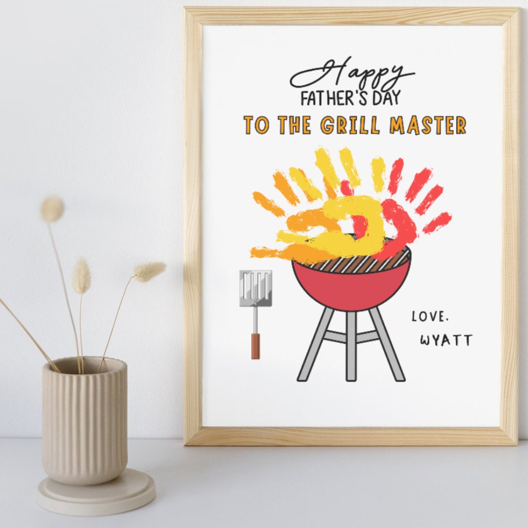 Fathers Day Handprint Craft Grill Digital Print Download - Etsy
