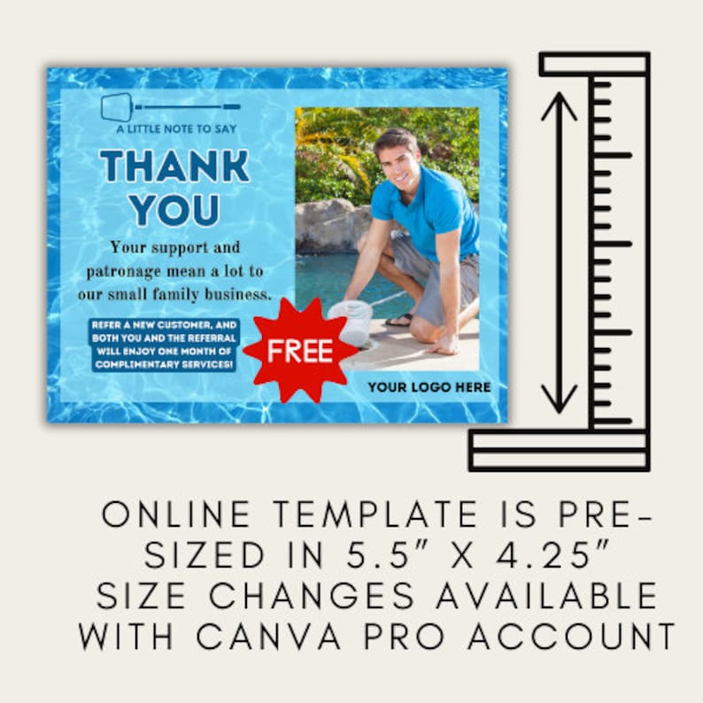 Editable Pool Cleaning Service THANK YOU Postcard, Pool Business ...