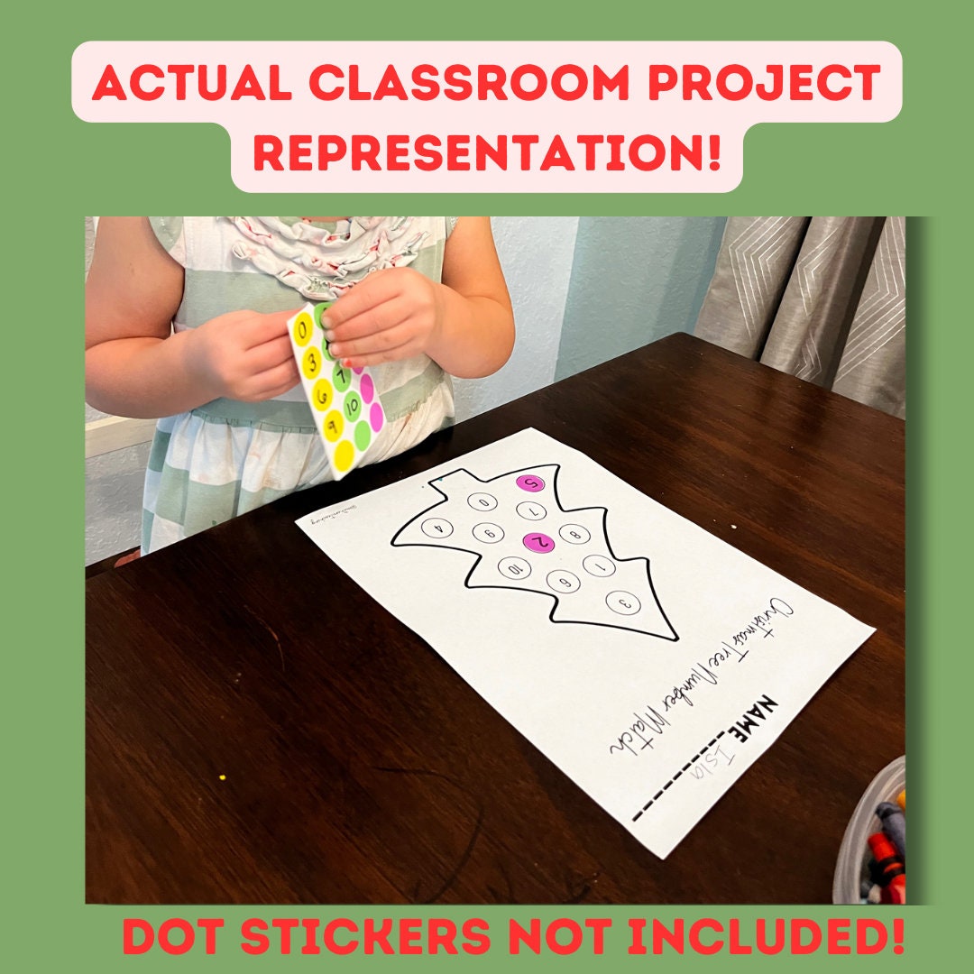 Christmas Tree Number Dot Sticker Matching Worksheet. Fine Motor Number ...