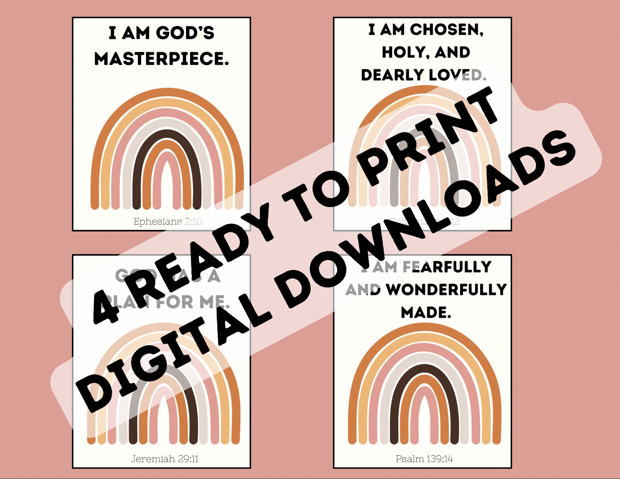 Scripture Affirmations/classroom/boho Rainbow - Etsy