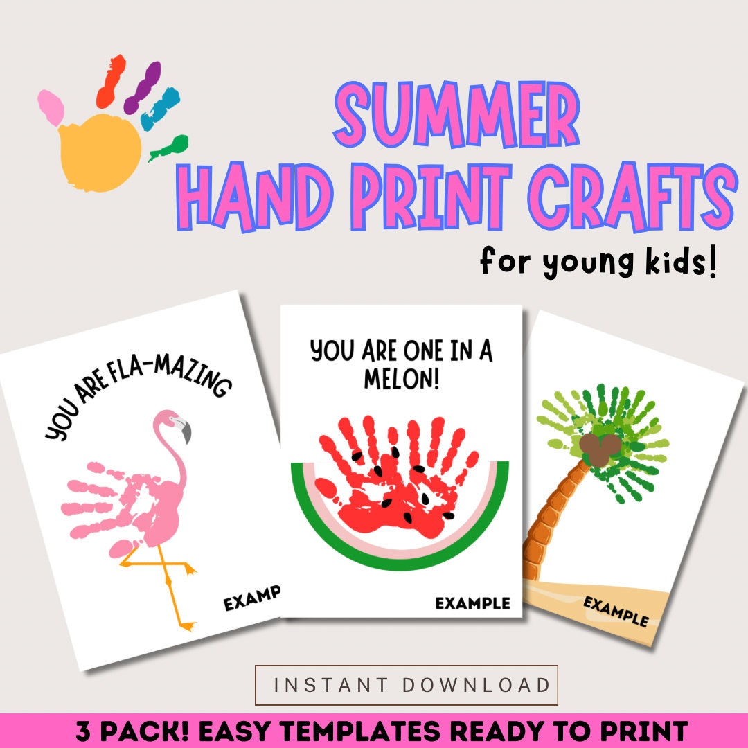 Summer Hand Print Craft Art for Preschool, Flamingo Hand Print ...