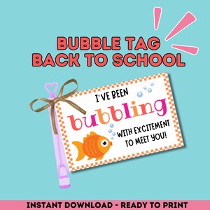Bubbling With Excitement Gift Tags: Back to School Printable (PDF) - Etsy