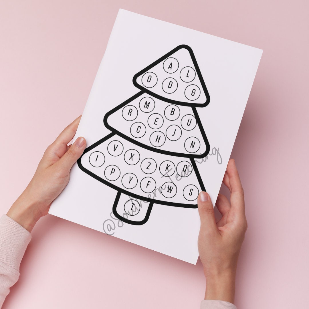Christmas Tree ABC Dot Sticker Worksheet. Instant Download PDF ...
