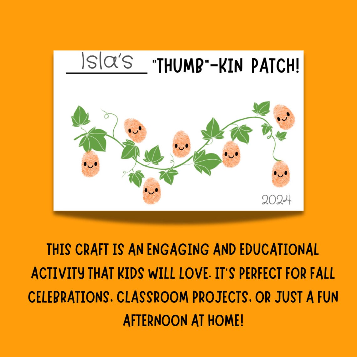 Instant Download - "thumpkin" Patch Craft - 8.5"x11" PDF for Kids ...