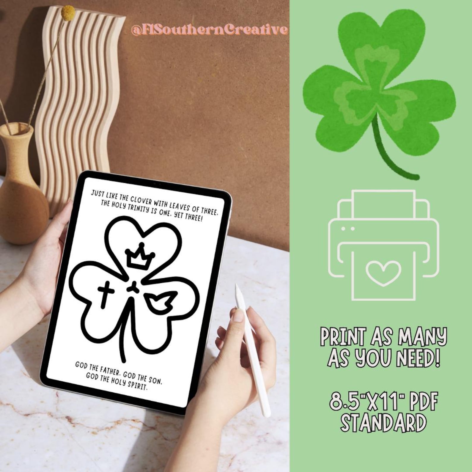 Holy Trinity Clover Bundle | St. Patrick’s Day Christian Printable ...