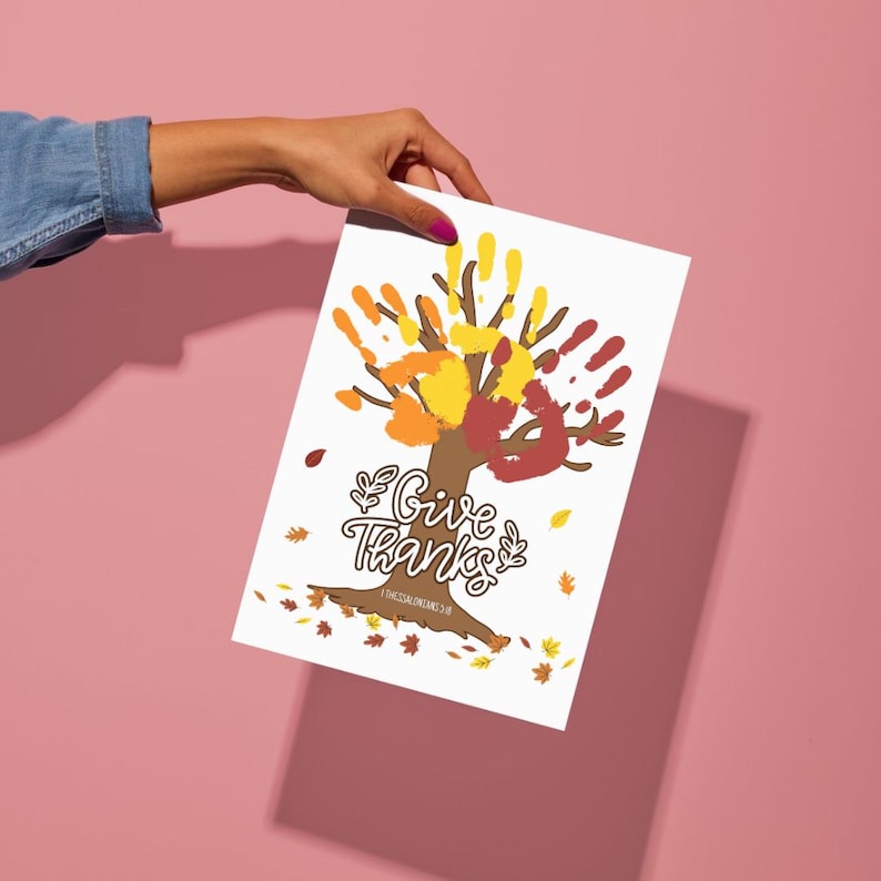 Give Thanks Thanksgiving Christian Handprint Tree Craft | 8.5x11 ...