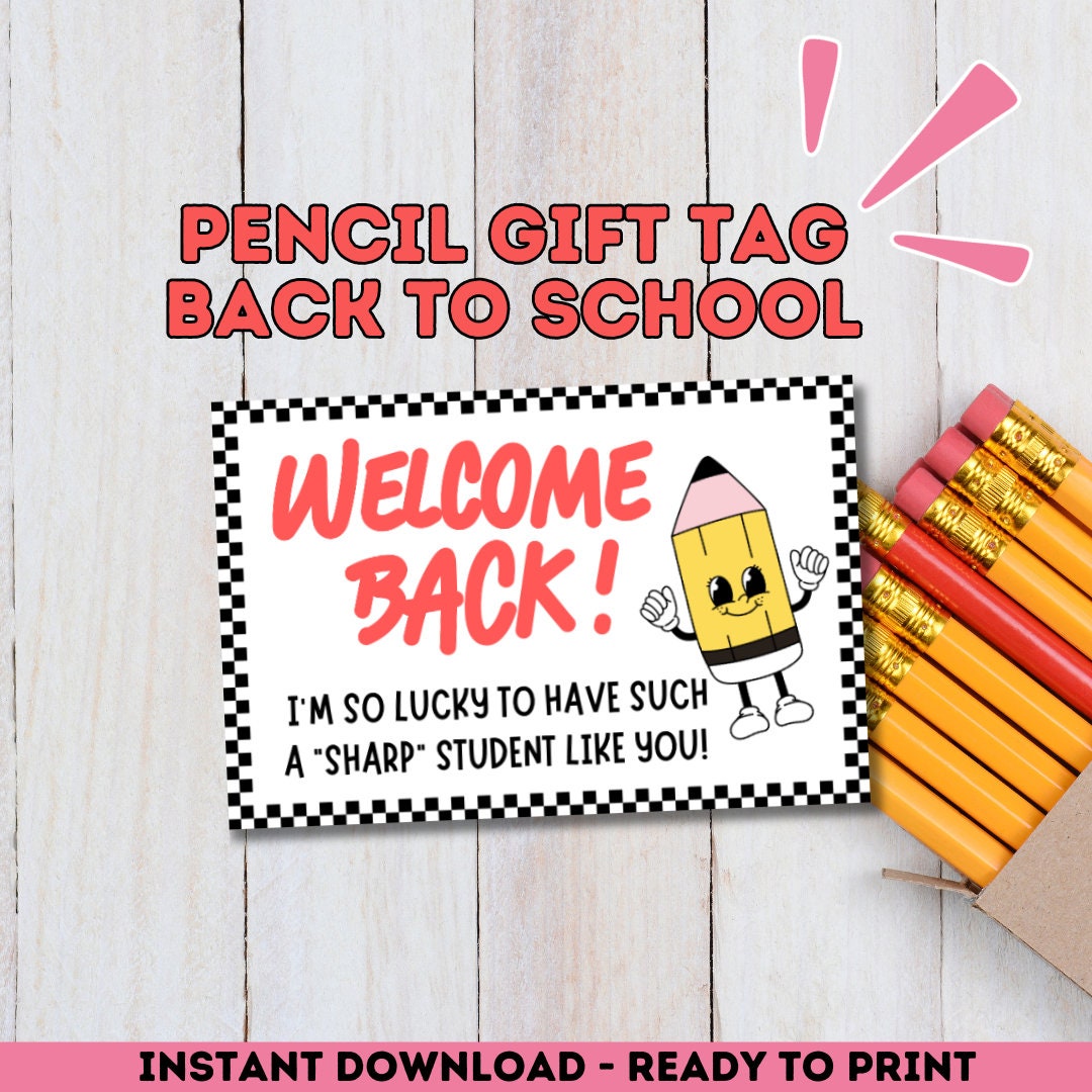 Back to School Pencil Gift Tags: Sharp Student Printable (PDF) - Etsy