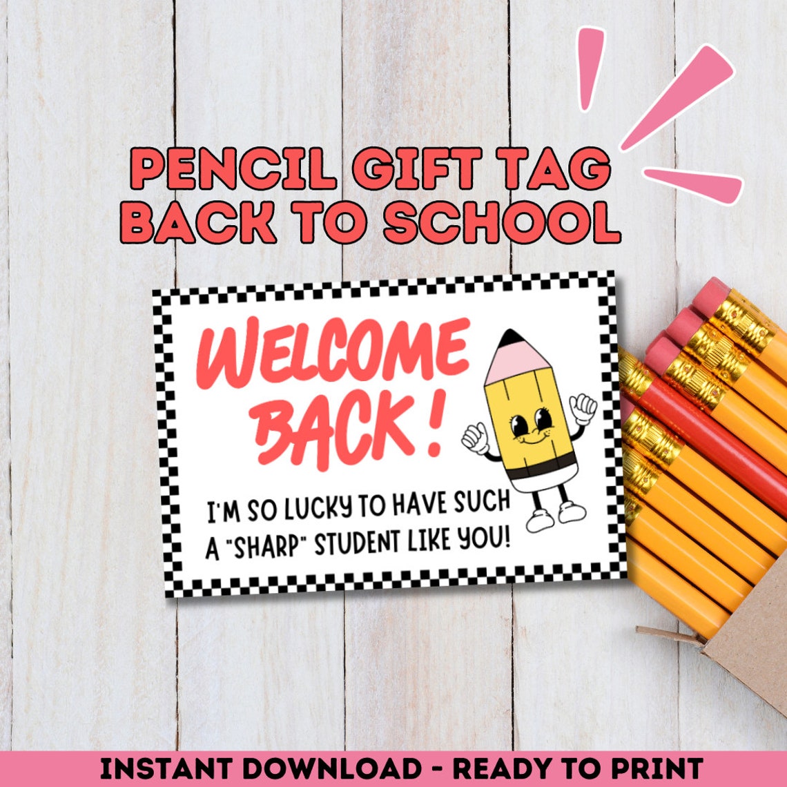 Back to School Teacher Gift Tags - "i'm so Lucky to Have Such a Sharp ...