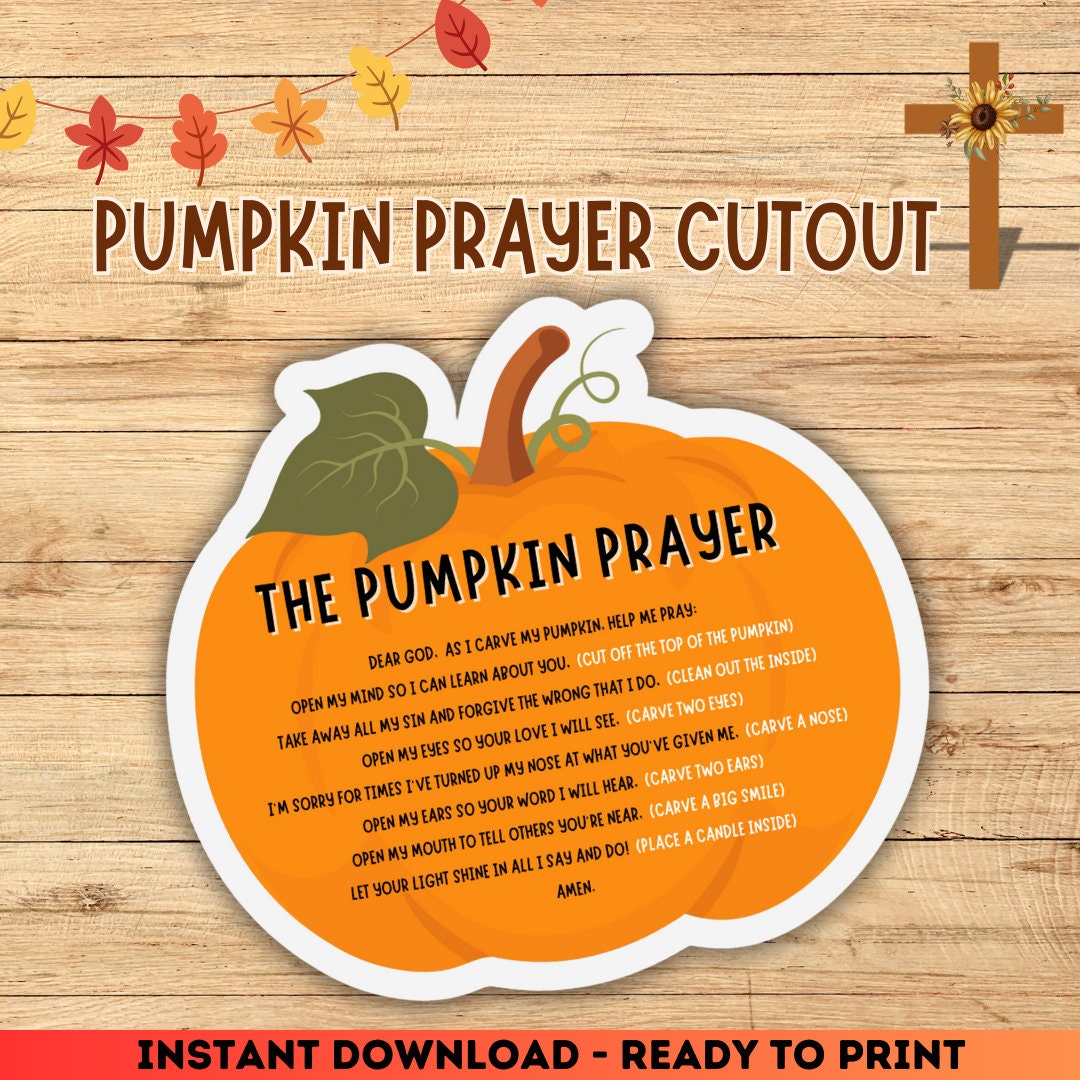 The Pumpkin Prayer | Instant Download | Religious Cut Outs | Gift Tags ...