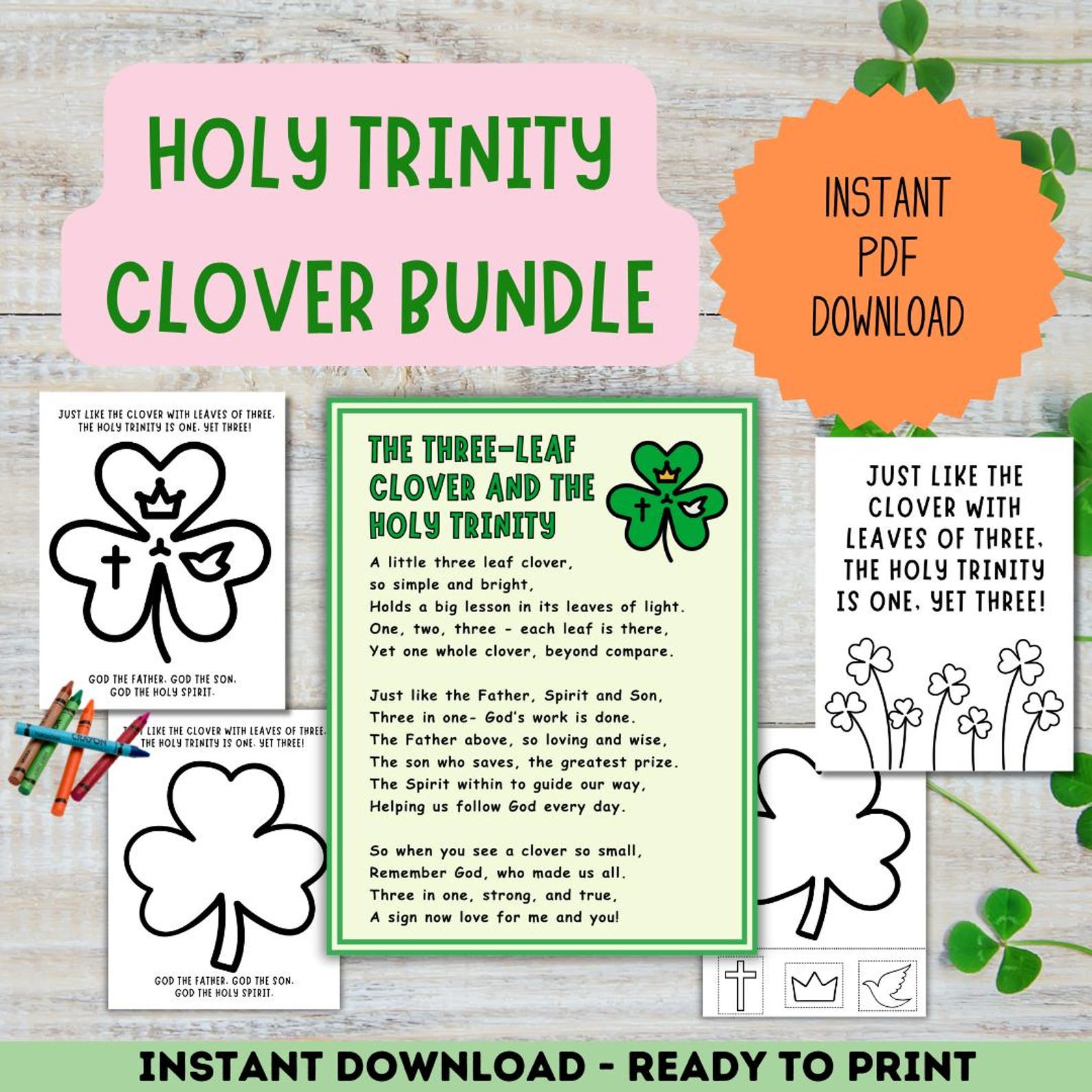 Holy Trinity Clover Bundle | St. Patrick’s Day Christian Printable ...