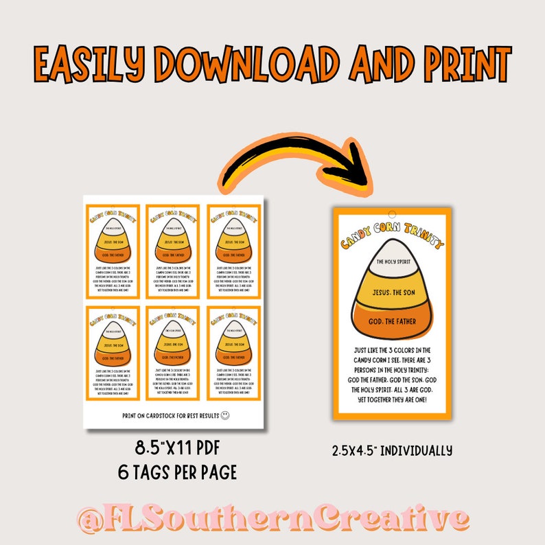 Holy Trinity Candy Corn Gift Tag Printable | Instant Download ...
