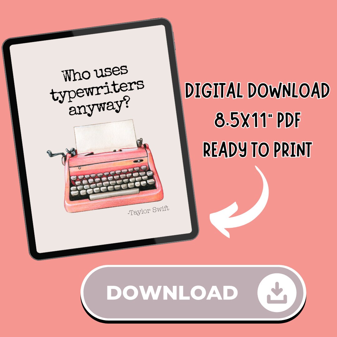 TTPD Who Uses Typewriters Anyway Taylor Swift Inspired Digital Print - Etsy