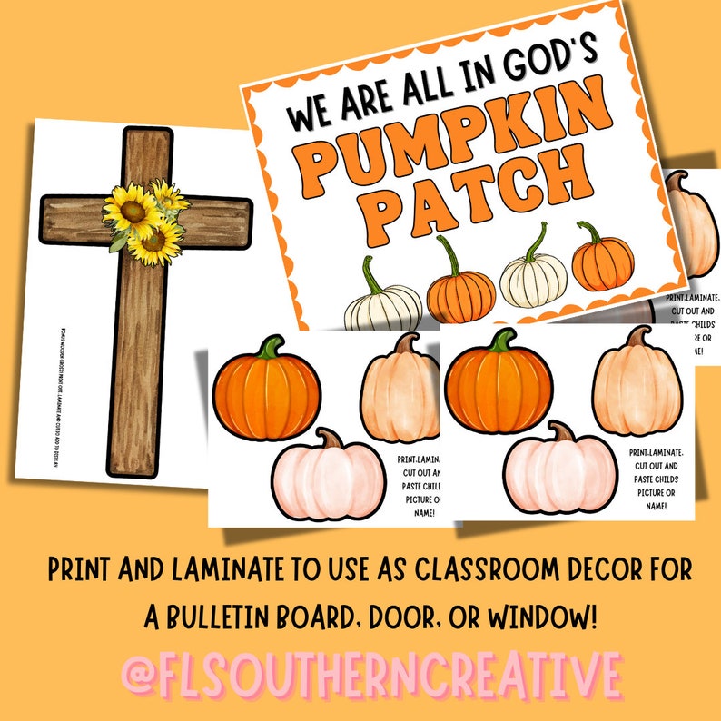God's Pumpkin Patch Classroom Poster: Fall Bulletin Board Decor (PDF ...