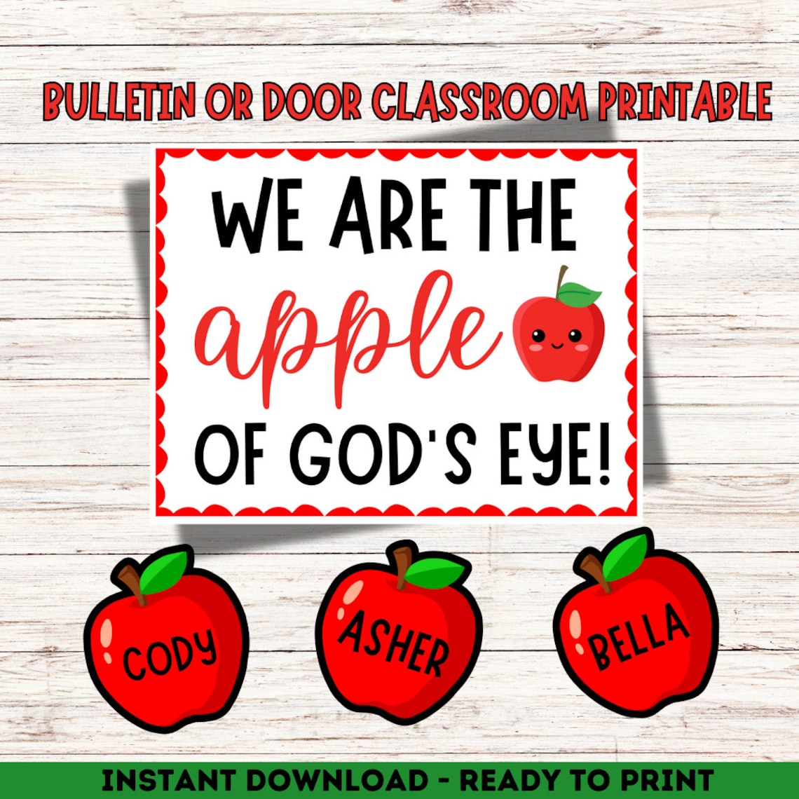 We Are the Apple of Gods Eye Classroom Poster PDF | Instant Download ...