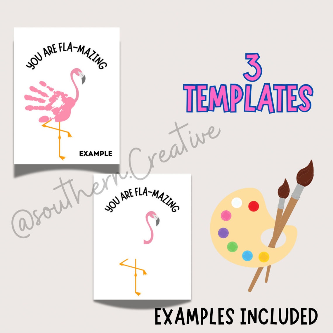 Summer Hand Print Craft Art for Preschool, Flamingo Hand Print ...