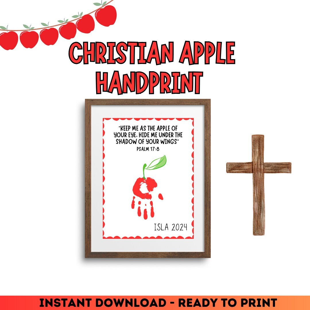 Christian Apple Handprint Craft PDF Download | Printable | 8.5x11 ...