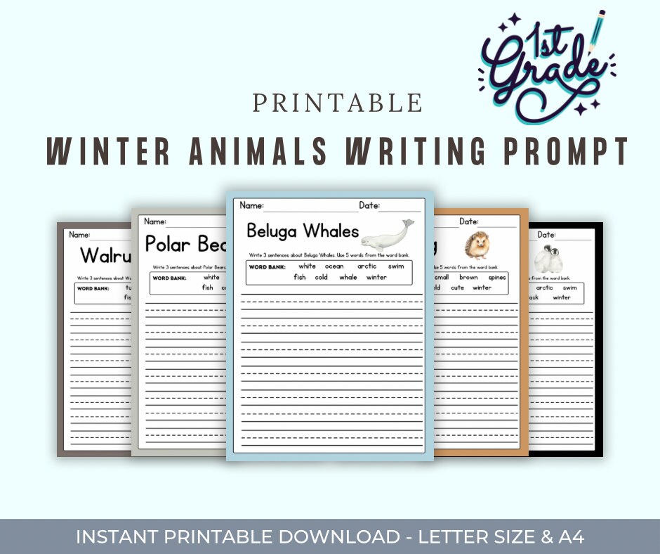 Winter Animals Writing 1st Grade. Beluga Whales, Penguins, Polar Bears ...