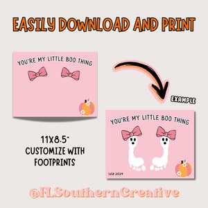 Ghost Footprint Craft you're My Little Boo Thing 11x8.5 Printable PDF ...