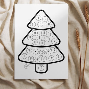 Christmas Tree ABC Dot Sticker Worksheet. Instant Download PDF ...