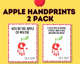 Apple Handprint Craft PDF Download | 4-page Printable | 8.5x11" - Etsy