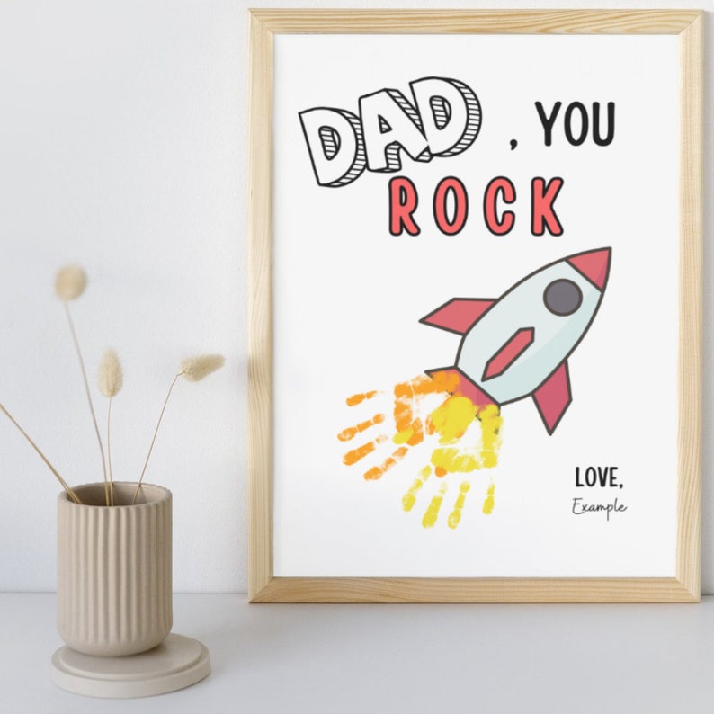 Fathers Day Space Handprint Bundle, Rocket, Outerspace - Etsy