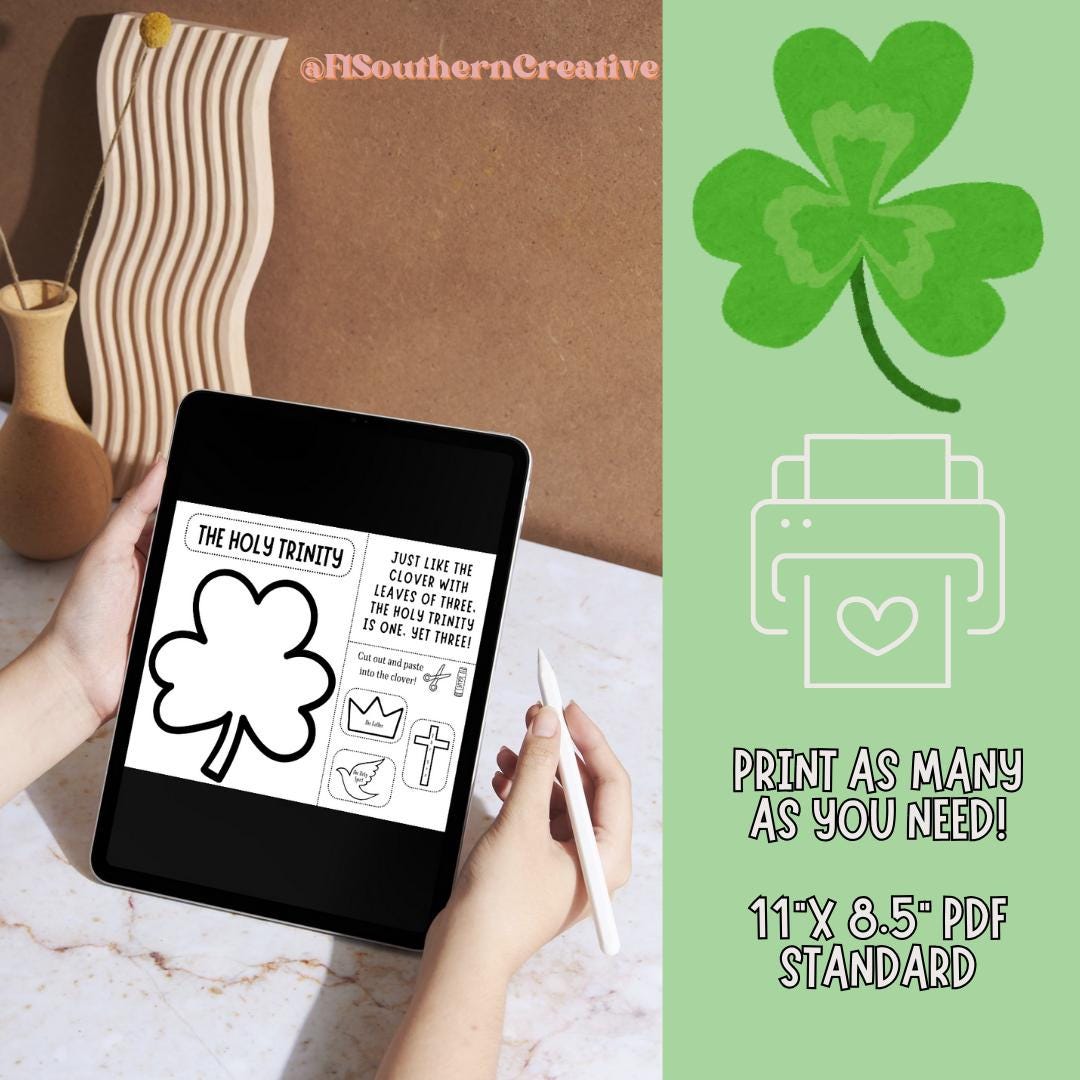 Holy Trinity Clover Craft | St. Patrick’s Day Christian Printable ...
