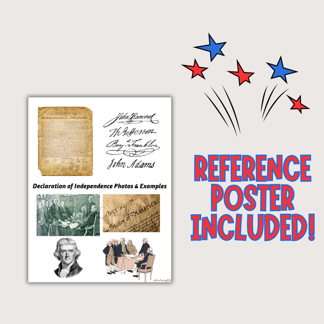 Declaration of Independence 4th of July Worksheets and Quizzes for ...