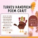 Turkey Handprint Craft and Poem | Thanksgiving 2024 Printable | Fun ...
