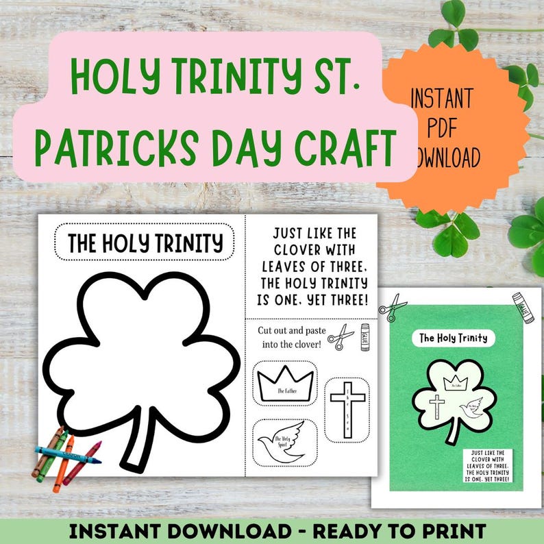 Holy Trinity Clover Craft | St. Patrick’s Day Christian Printable ...