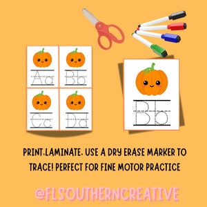 Pumpkin ABC Tracing Cards| Instant Download| Letter Practice| PDF for ...