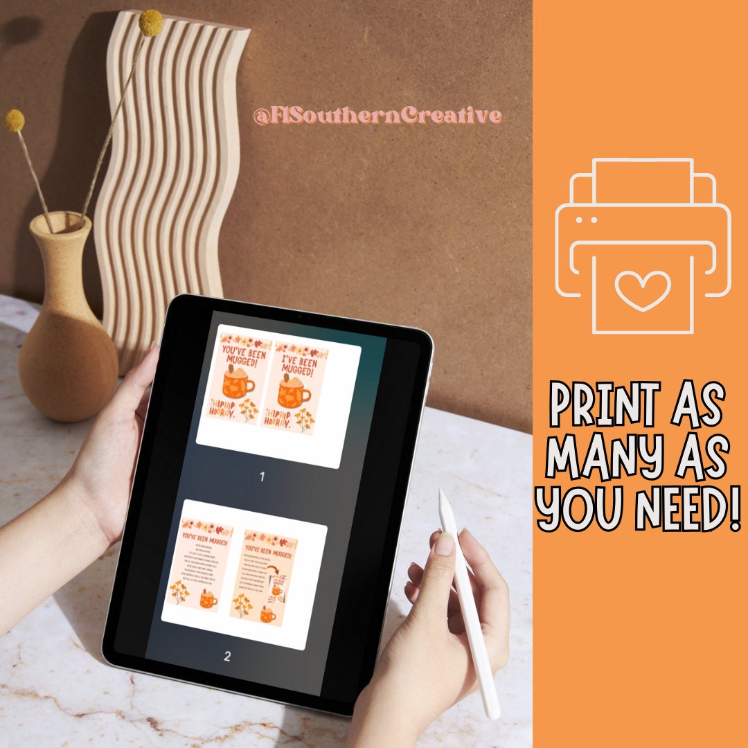 You've Been Mugged! Fall Co-worker Appreciation Tags | Instant Download ...