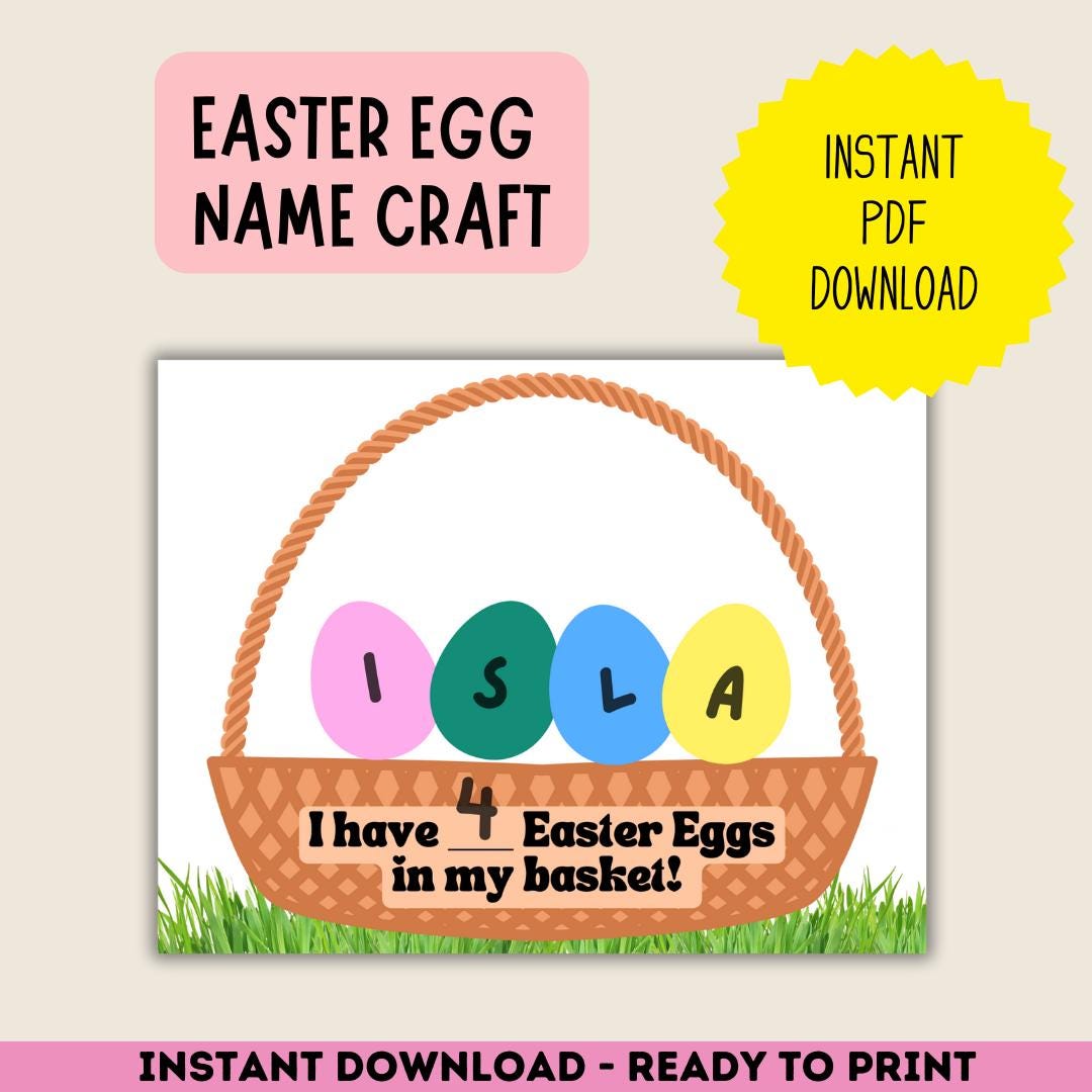 Easter Egg Name Craft – Printable Activity for Kids | Name Recognition ...