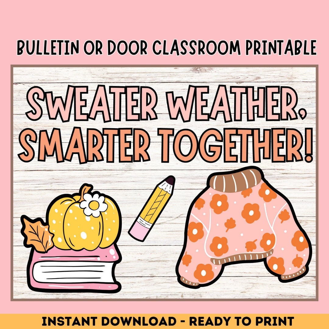 Sweater Weather Classroom Bulletin Board Printable (PDF) - Etsy
