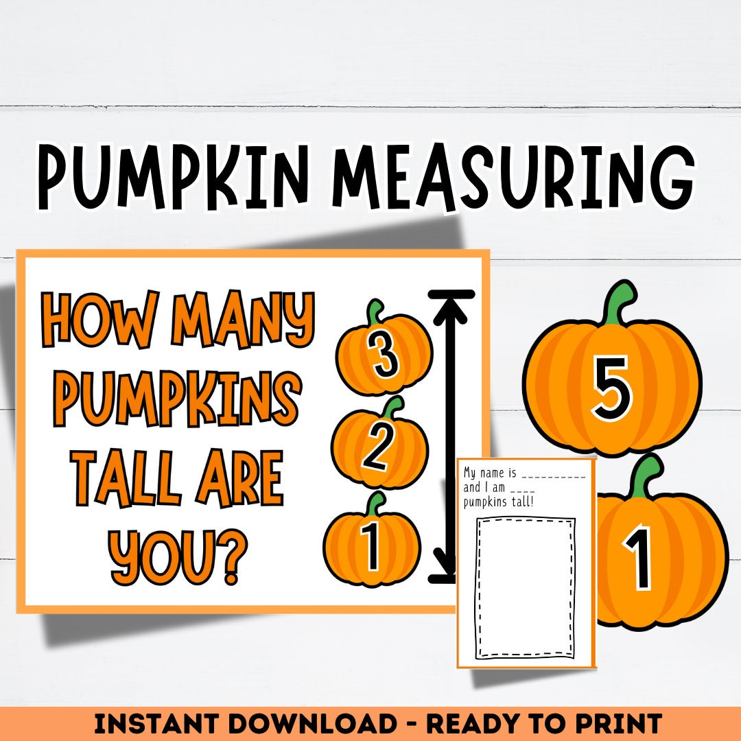 How Many Pumpkins Tall Are You? | Instant Download | Fun Fall Activity ...