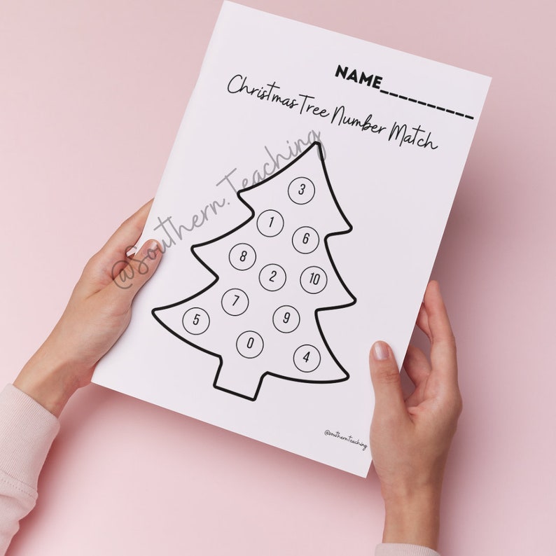 Christmas Tree Number Dot Sticker Matching Worksheet. Fine Motor Number ...