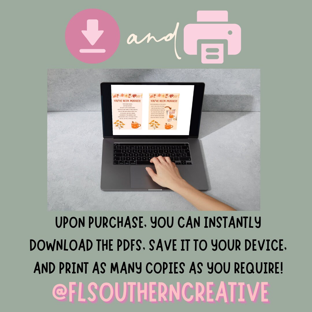 You've Been Mugged! Fall Co-worker Appreciation Tags | Instant Download ...