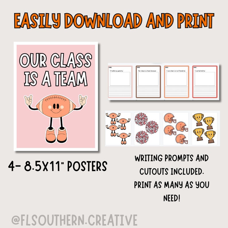 Our Class is a Team! Classroom Posters PDF | Instant Download Includes ...