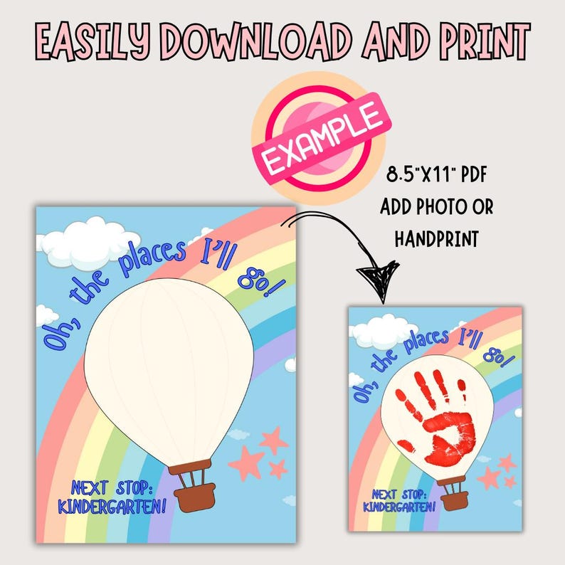 Oh the Places I'll Go | Printable Preschool Graduation Craft | Instant ...