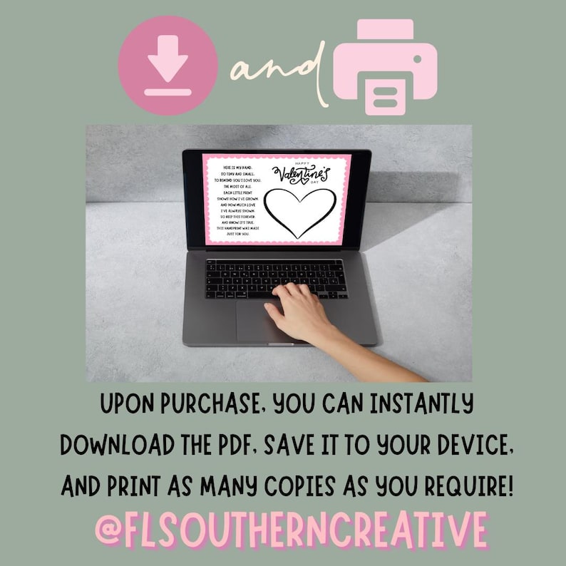 Valentine’s Day Handprint Poem Craft – Instant PDF Download - Etsy