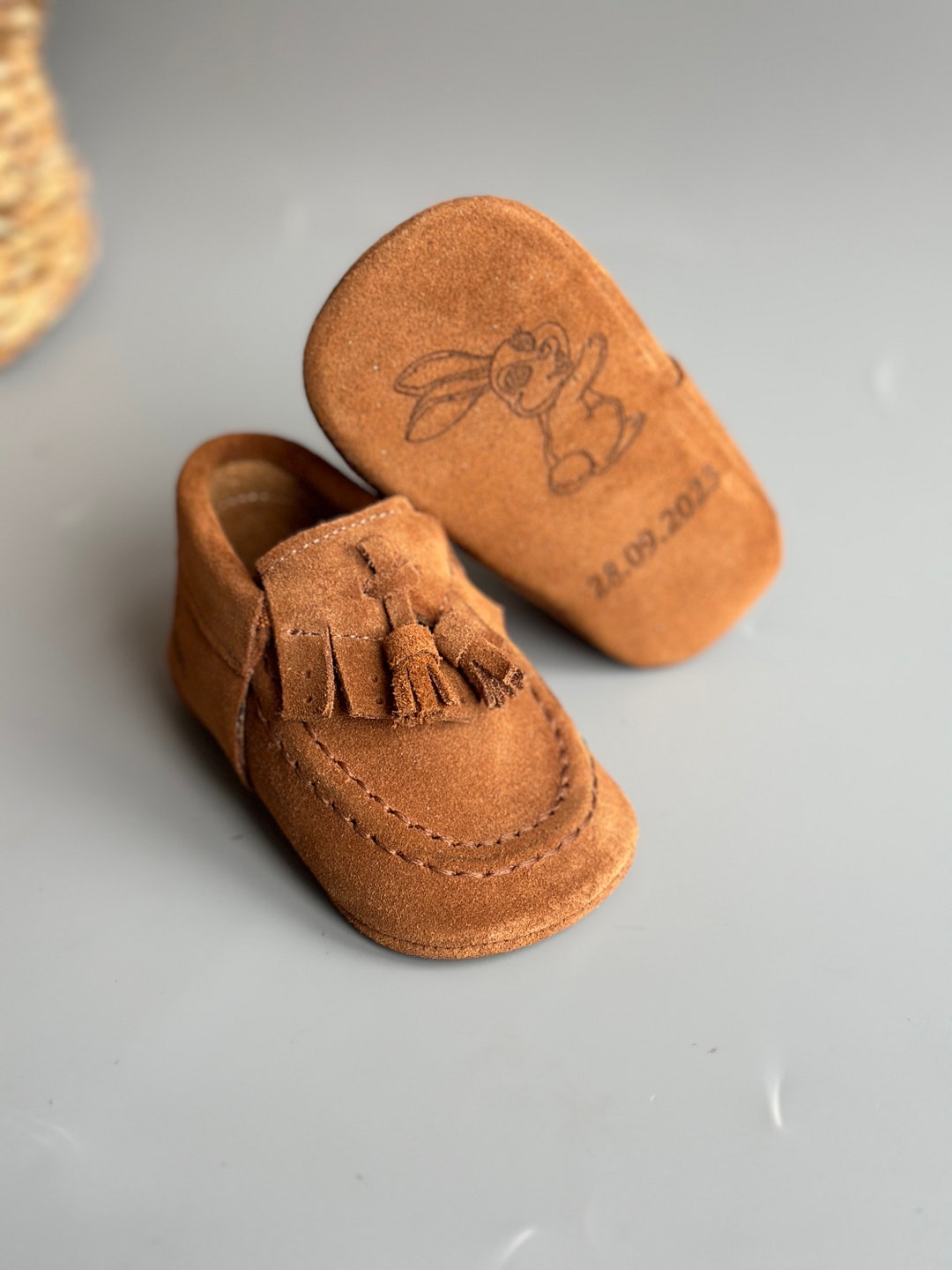 Leather Stitched Moccasins, Baby Boy Shoes With Name, Custom 1st ...