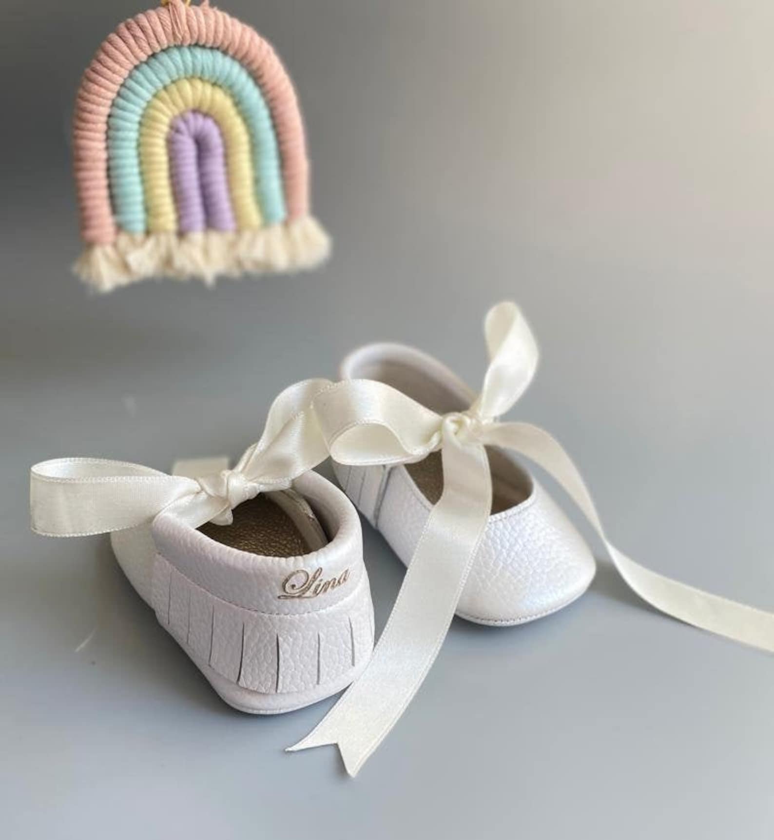 Ribbon Baby Girl Genuine Leather Moccasins Baby Girl Shoes | Etsy