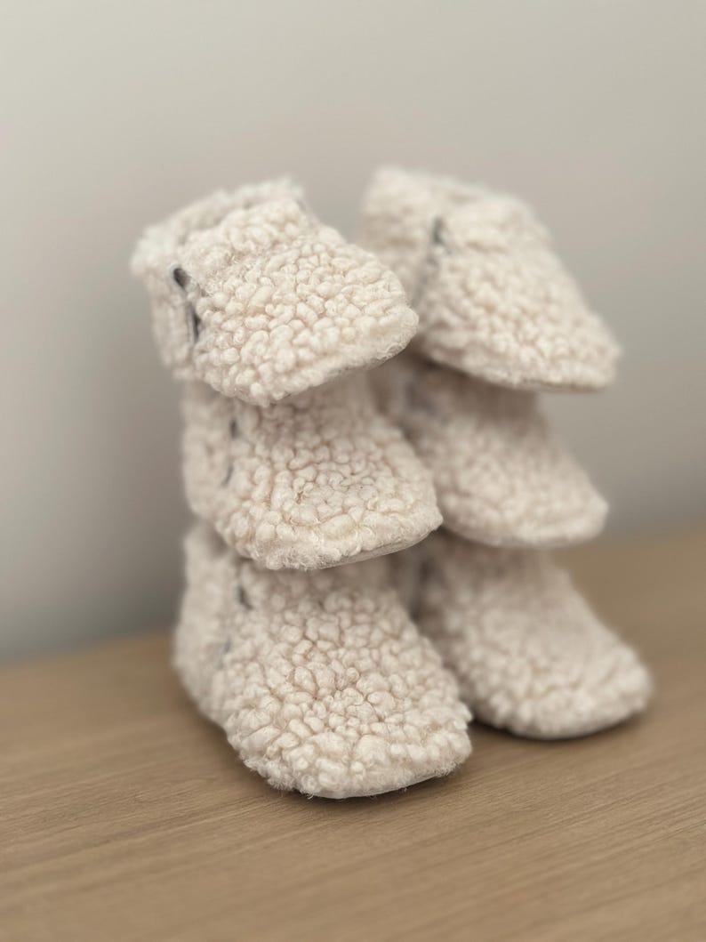 Teddy Bootie Baby Shoe, Gendar Neutral Baby Shoe, Fluffy Baby Shoe - Etsy