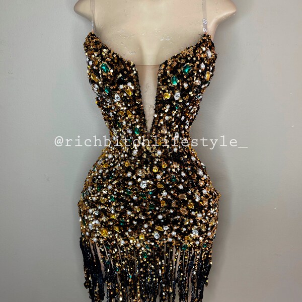 Rhinestone Dress - Etsy
