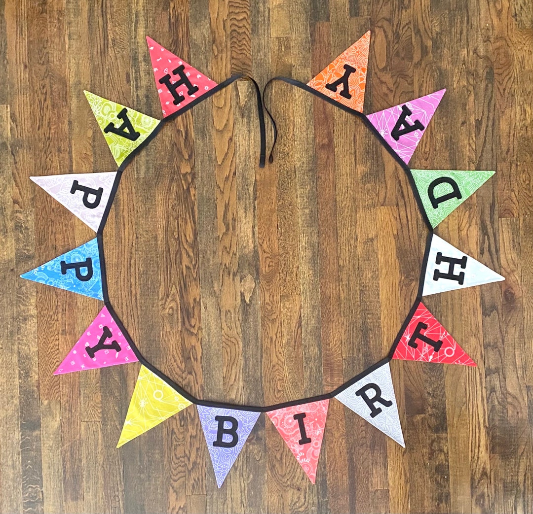 Quality, Handmade, Reusable Happy Birthday Banner - Assorted Fabrics - Etsy