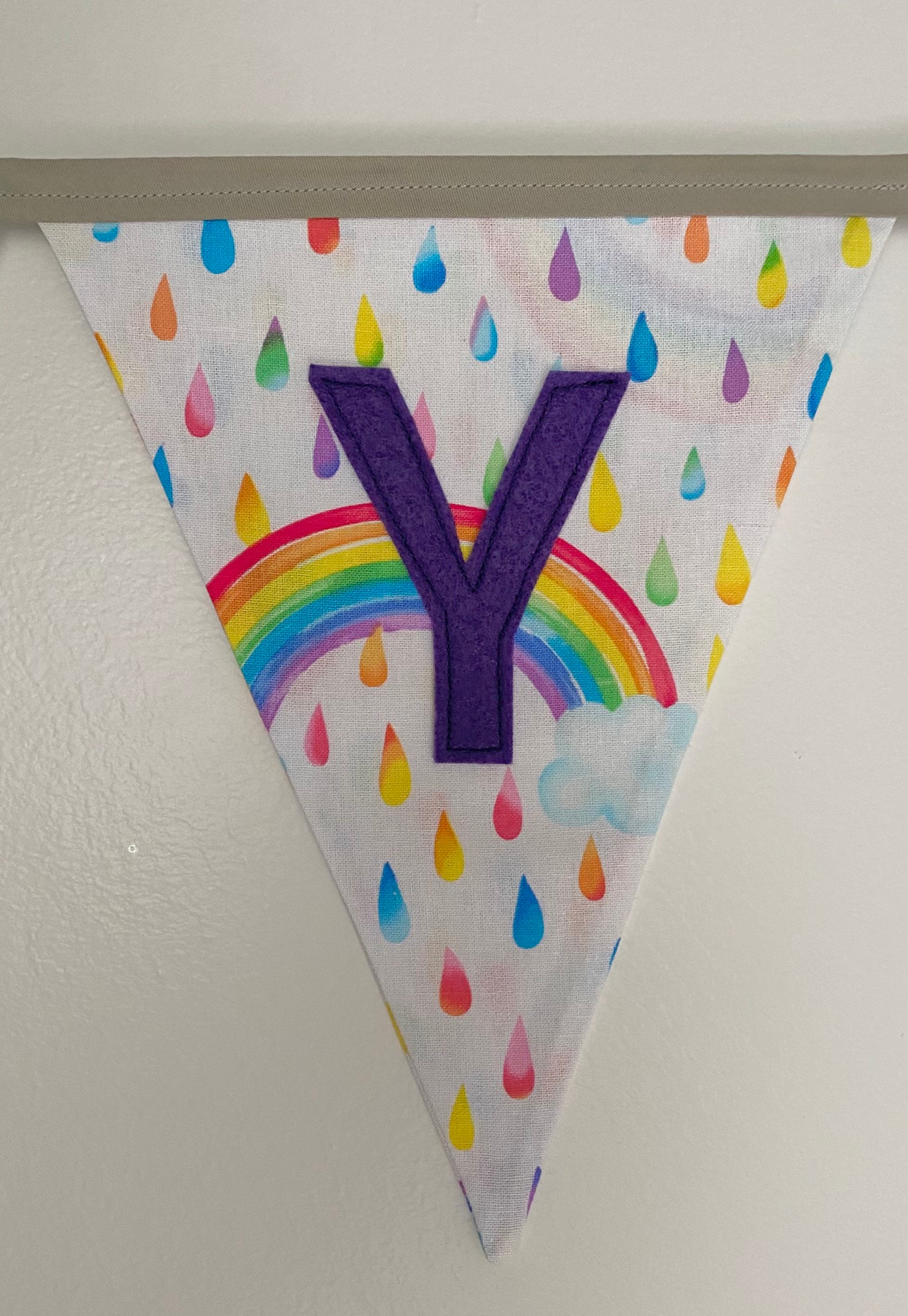 Happy Birthday Banner Raindrops and Rainbows - Etsy
