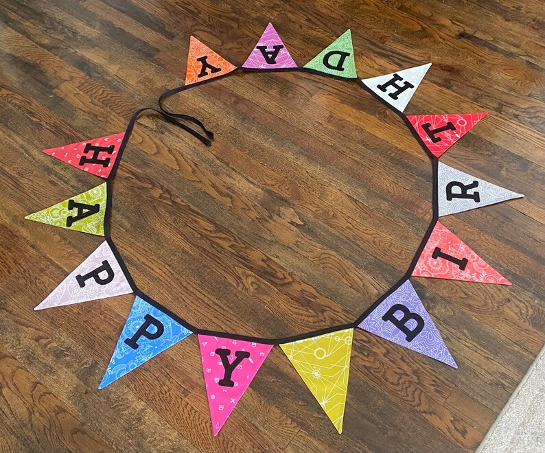 Quality, Handmade, Reusable Happy Birthday Banner - Assorted Fabrics - Etsy