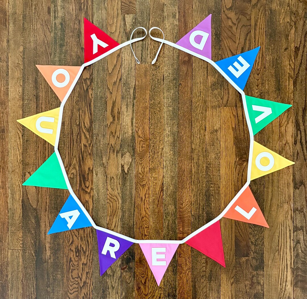 YOU ARE LOVED - Solid Rainbow Fabric Banner - Medium Flags - Etsy