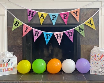 Happy Birthday Wall Banner - Etsy