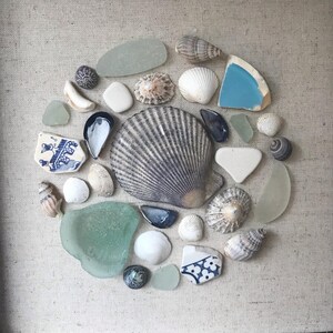 Cornish Shell Art Picture Sea Glass Art Handmade in Cornwall - Etsy