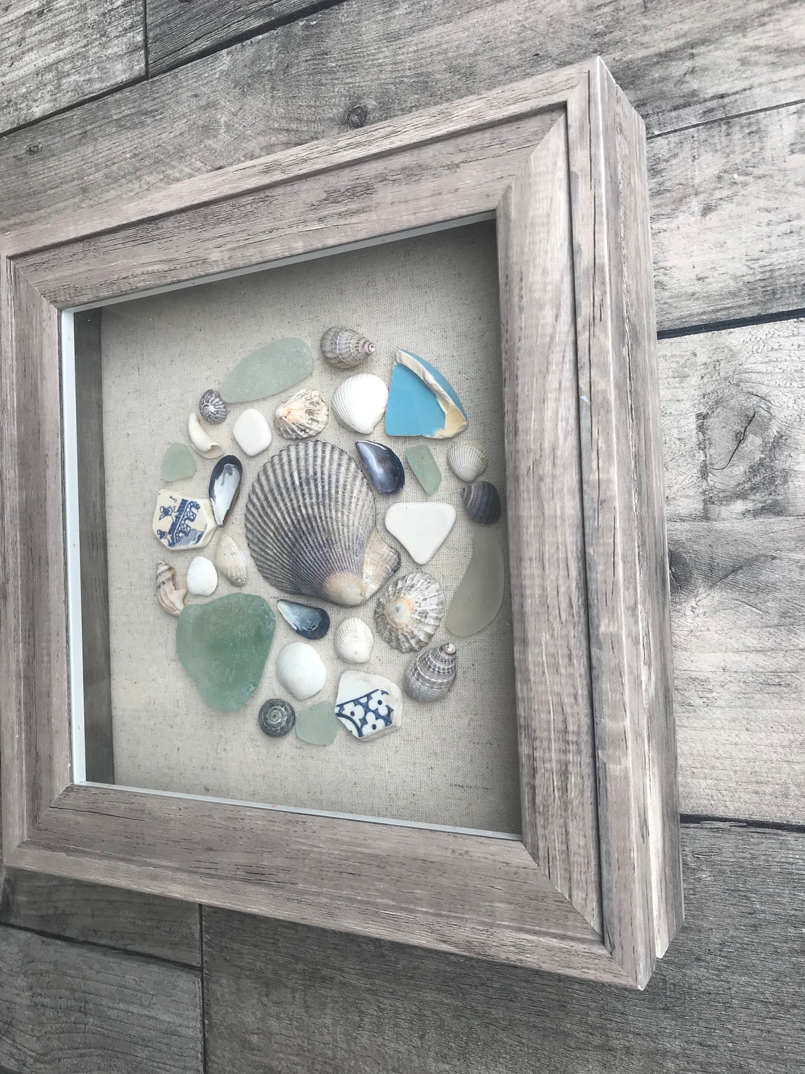 Cornish Shell Art Picture Sea Glass Art Handmade in - Etsy